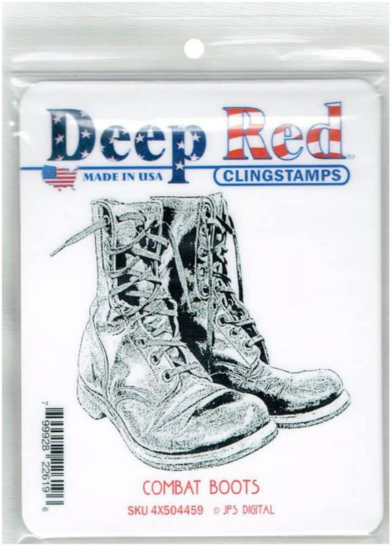 Deep Red Stamps Combat Boots Rubber Cling Stamp - Walmart.com