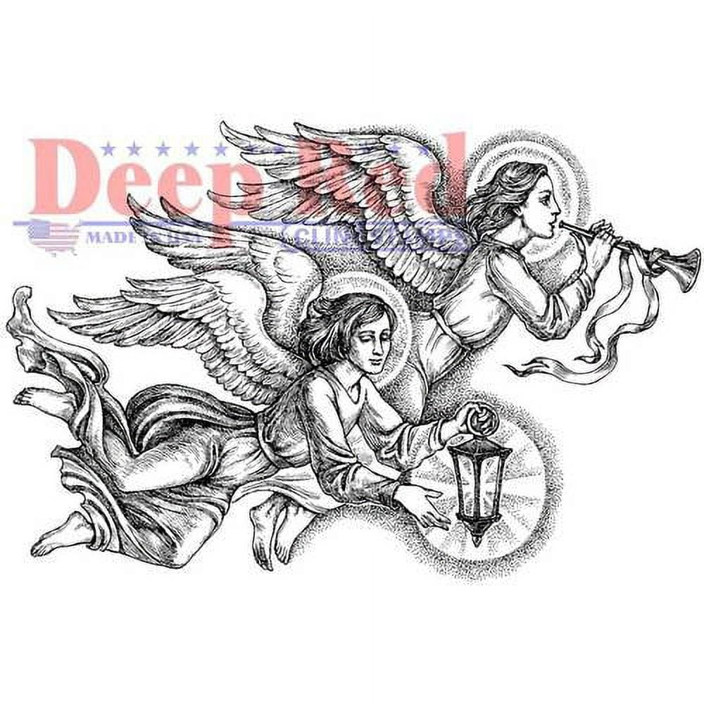 Deep Red Stamps Divine Angels Rubber Cling Stamp 3 x 2 inches ...