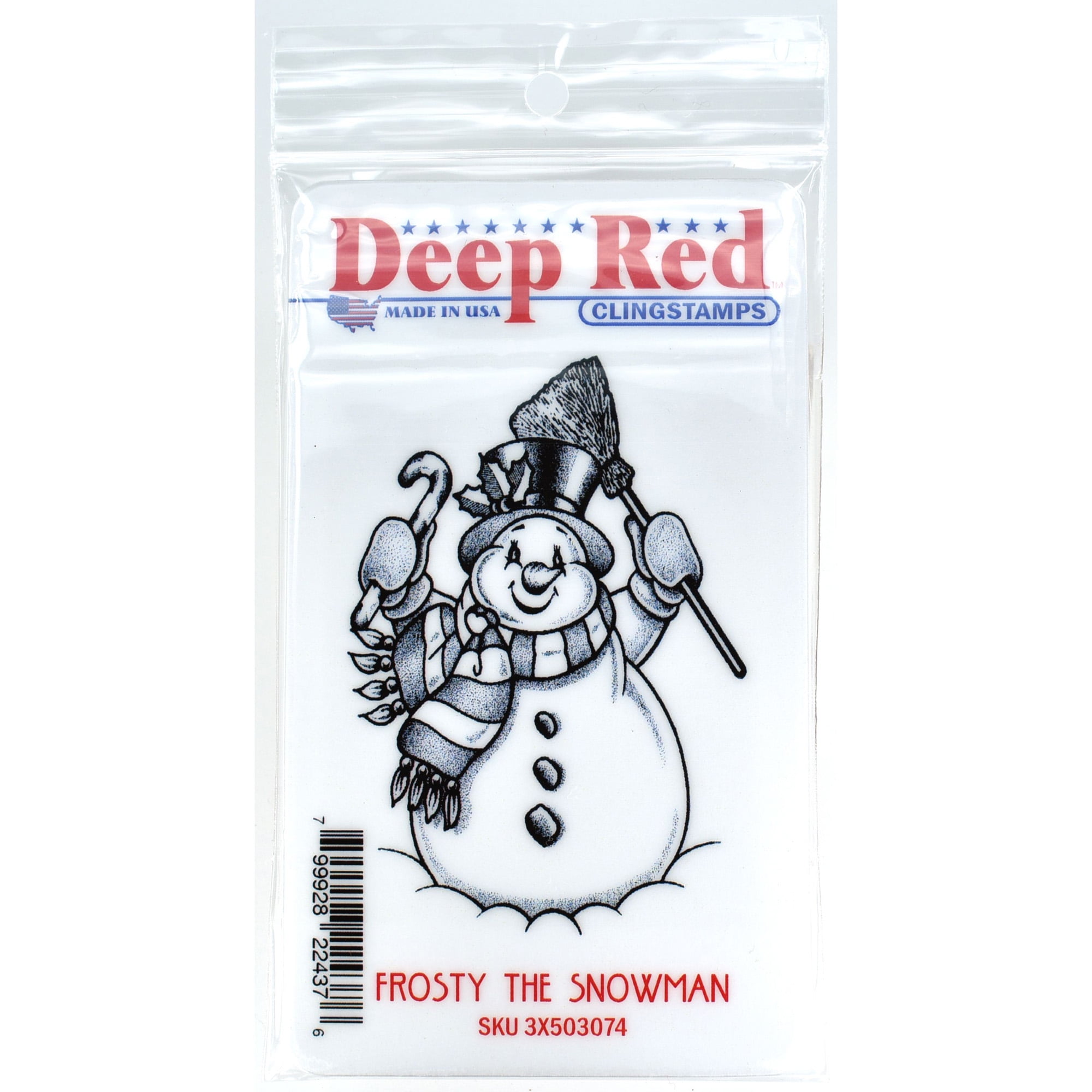 Deep Red Cling Rubber Stamp Rubber Stamp Frosty the Snowman - Walmart.com