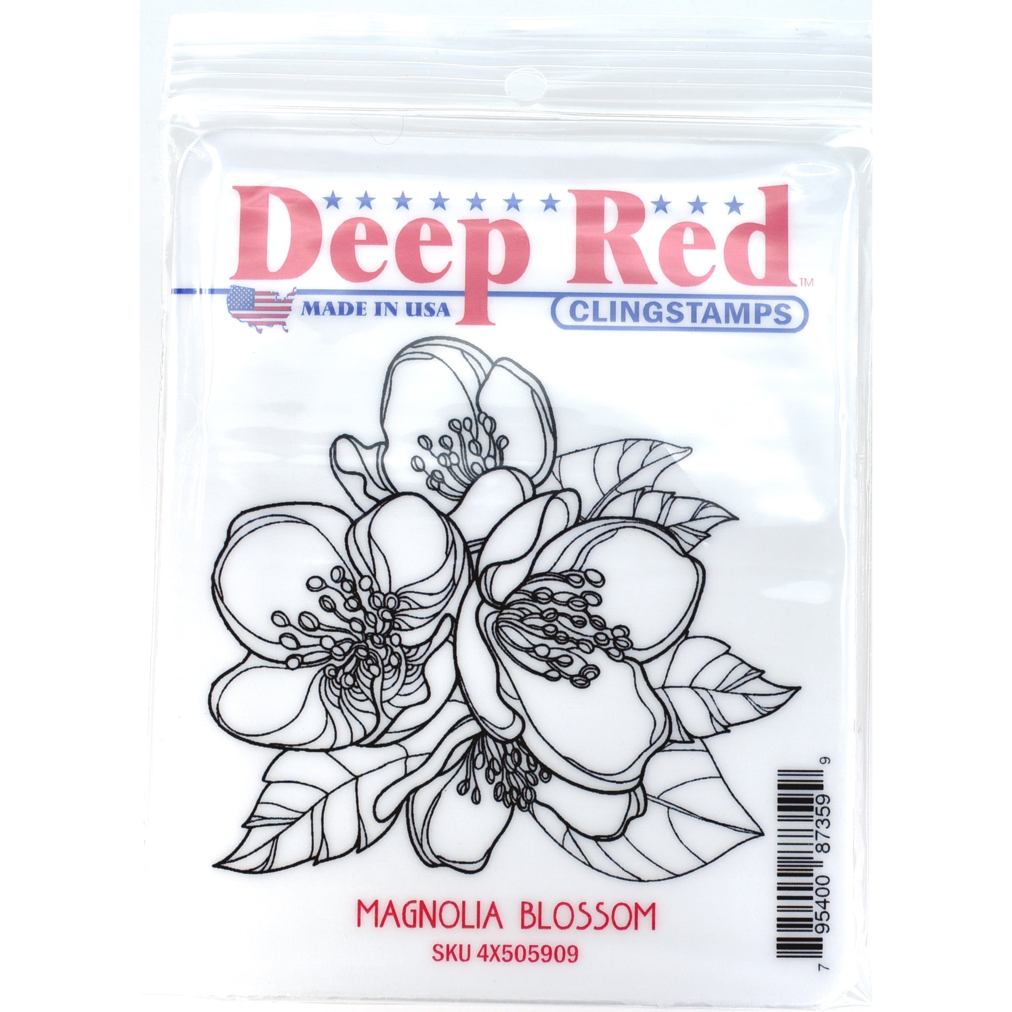Deep Red Stamps Magnolia Blossom Rubber Cling Stamp 3 x 3.2 inches ...