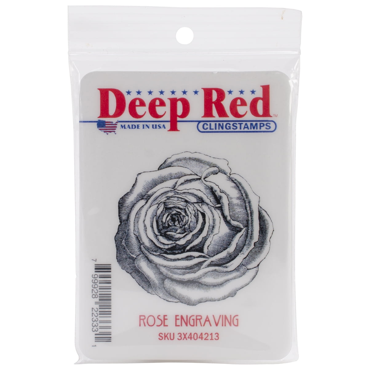 Deep Red Stamps Rose Engraving Rubber Cling Stamp 2.1 x 2 inches ...