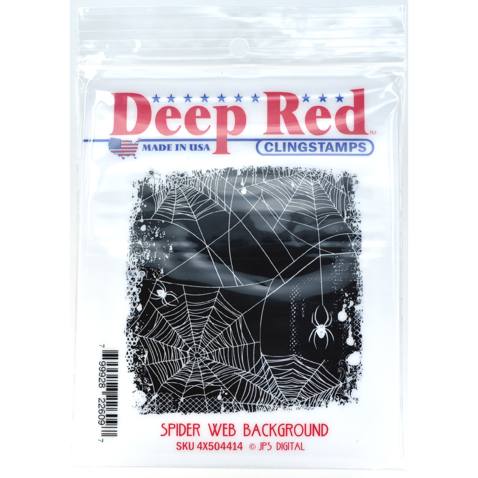 Deep Red Stamps Spider Web Background Rubber Stamp Multi-Colored ...