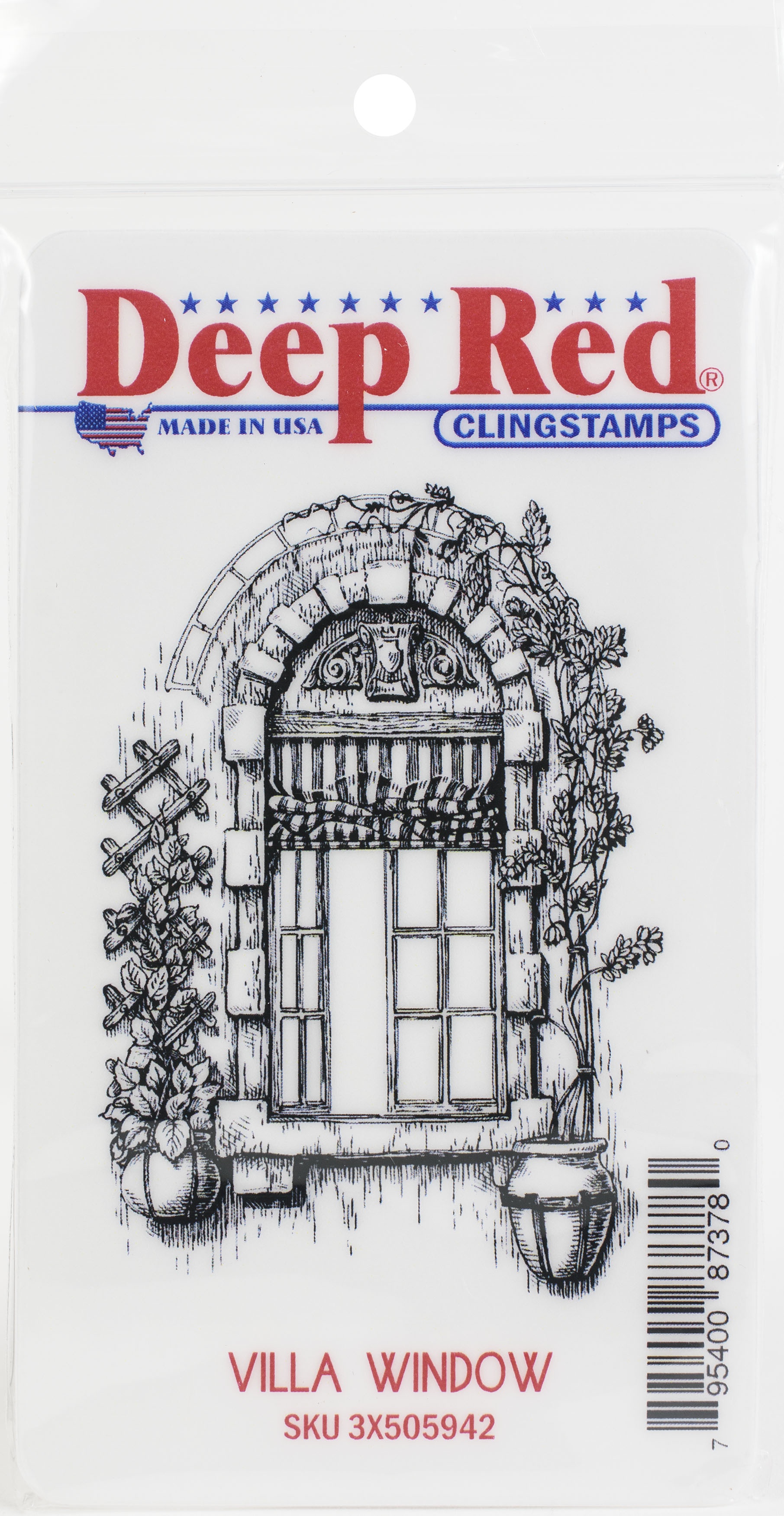 Deep Red Stamps Villa Window - Walmart.com