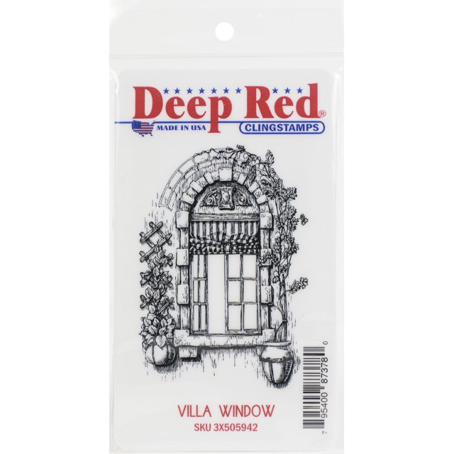 Deep Red Stamps Villa Window - Walmart.com