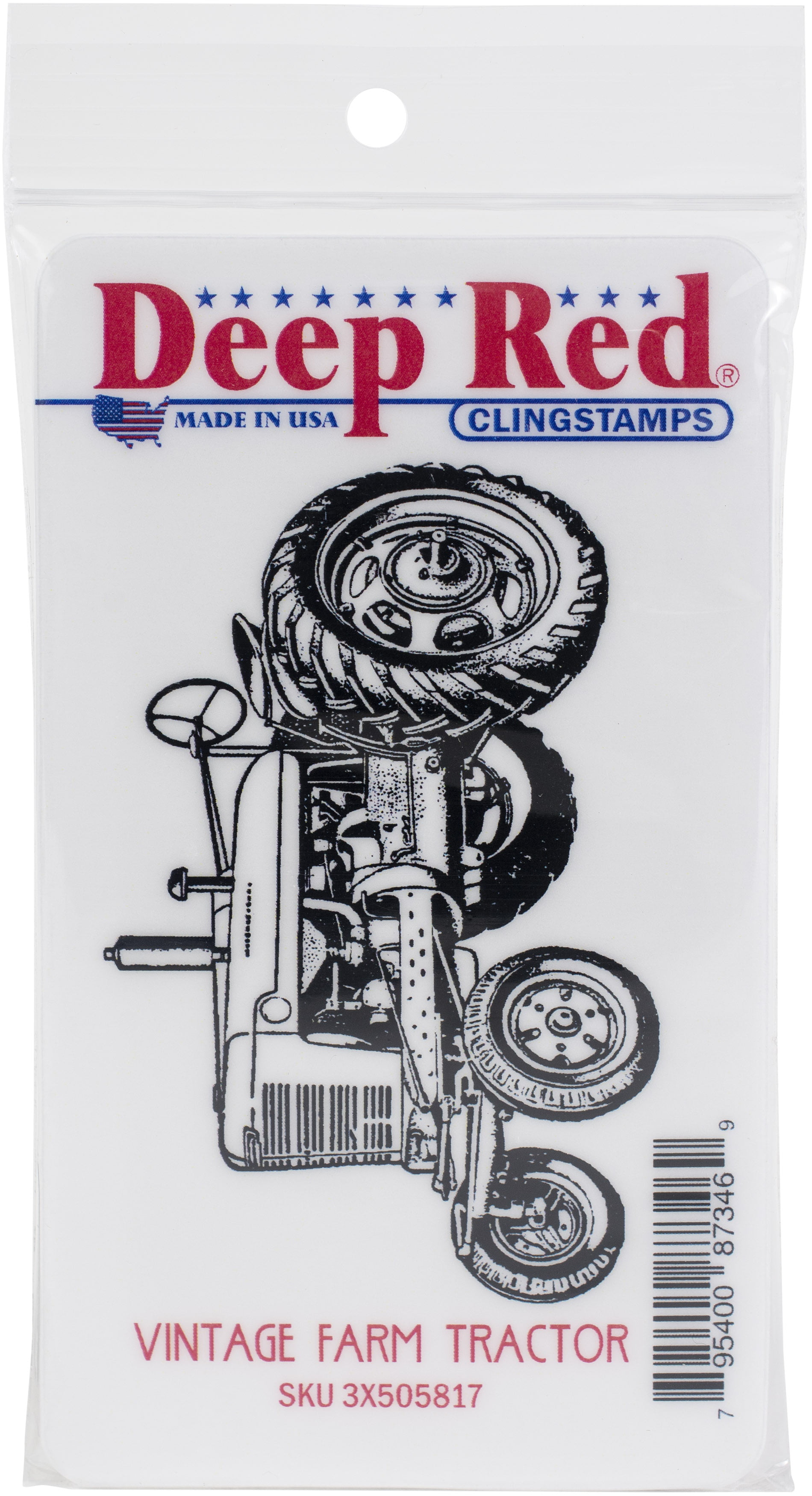 Deep Red Stamps Vintage Farm Tractor - Walmart.com