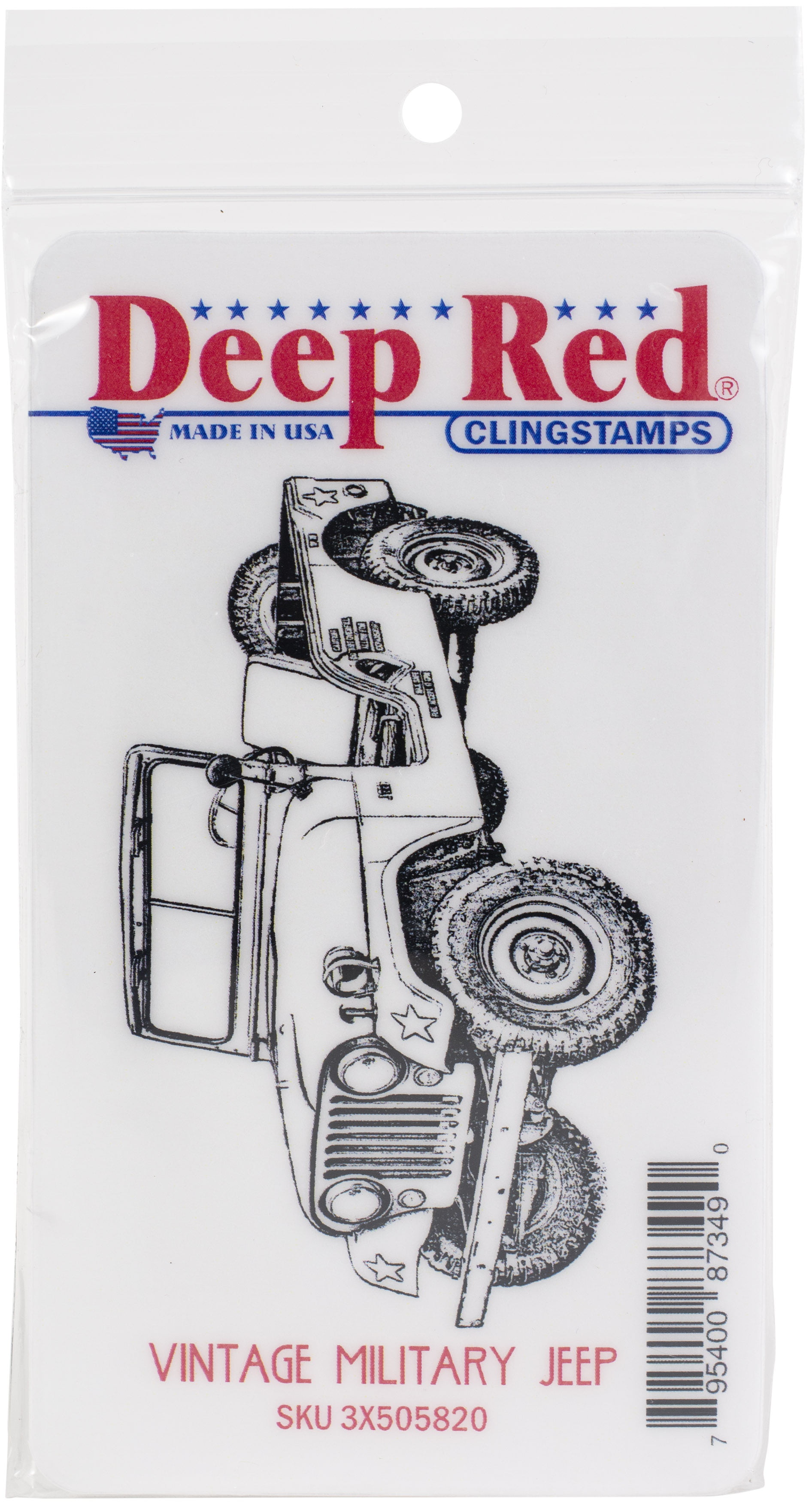 Deep Red Stamps Vintage Military Jeep - Walmart.com
