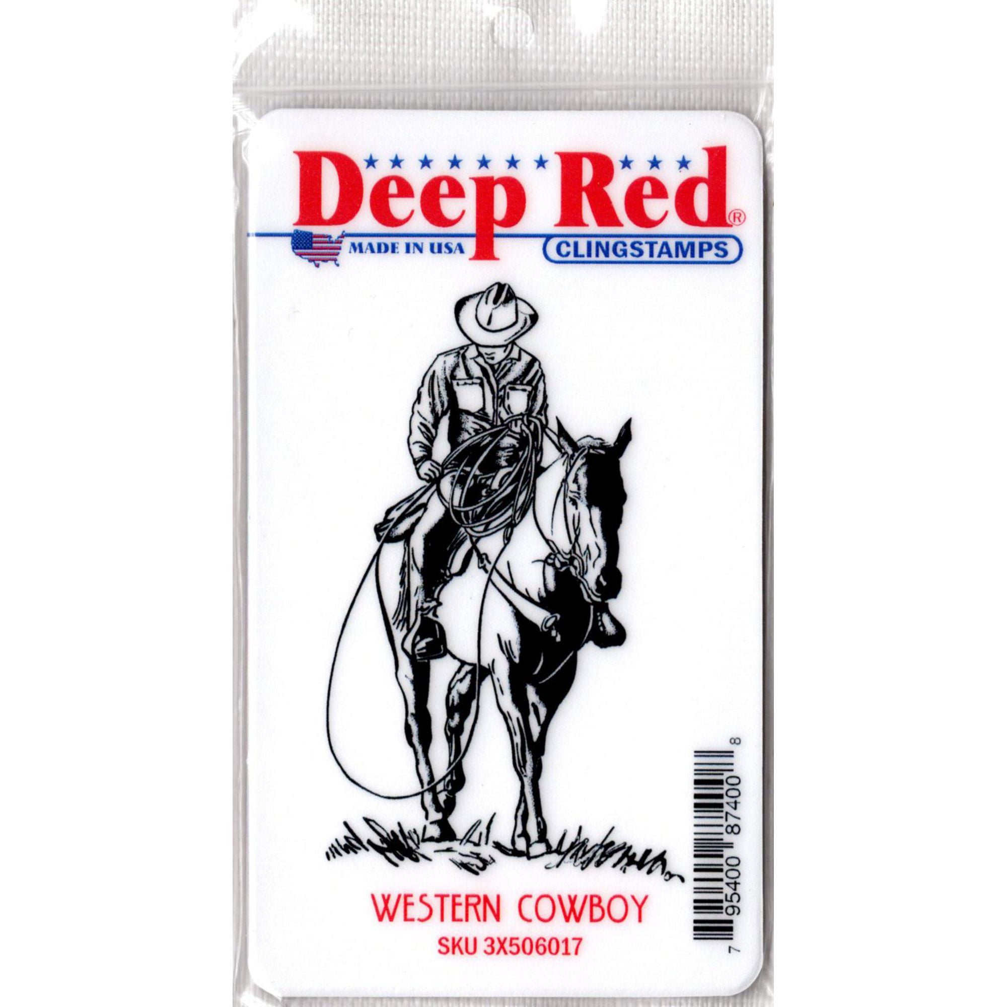 Deep Red Stamps Western Cowboy Rubber Cling Stamp - Walmart.com