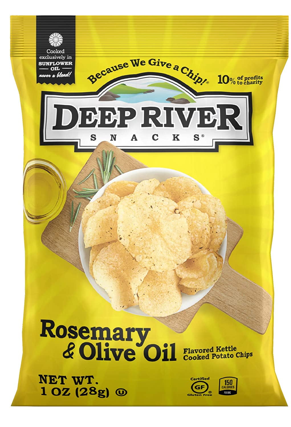 Deep River Snacks Kettle Chips, Rosemary & Olive Oil, 2-Ounce Bags ...