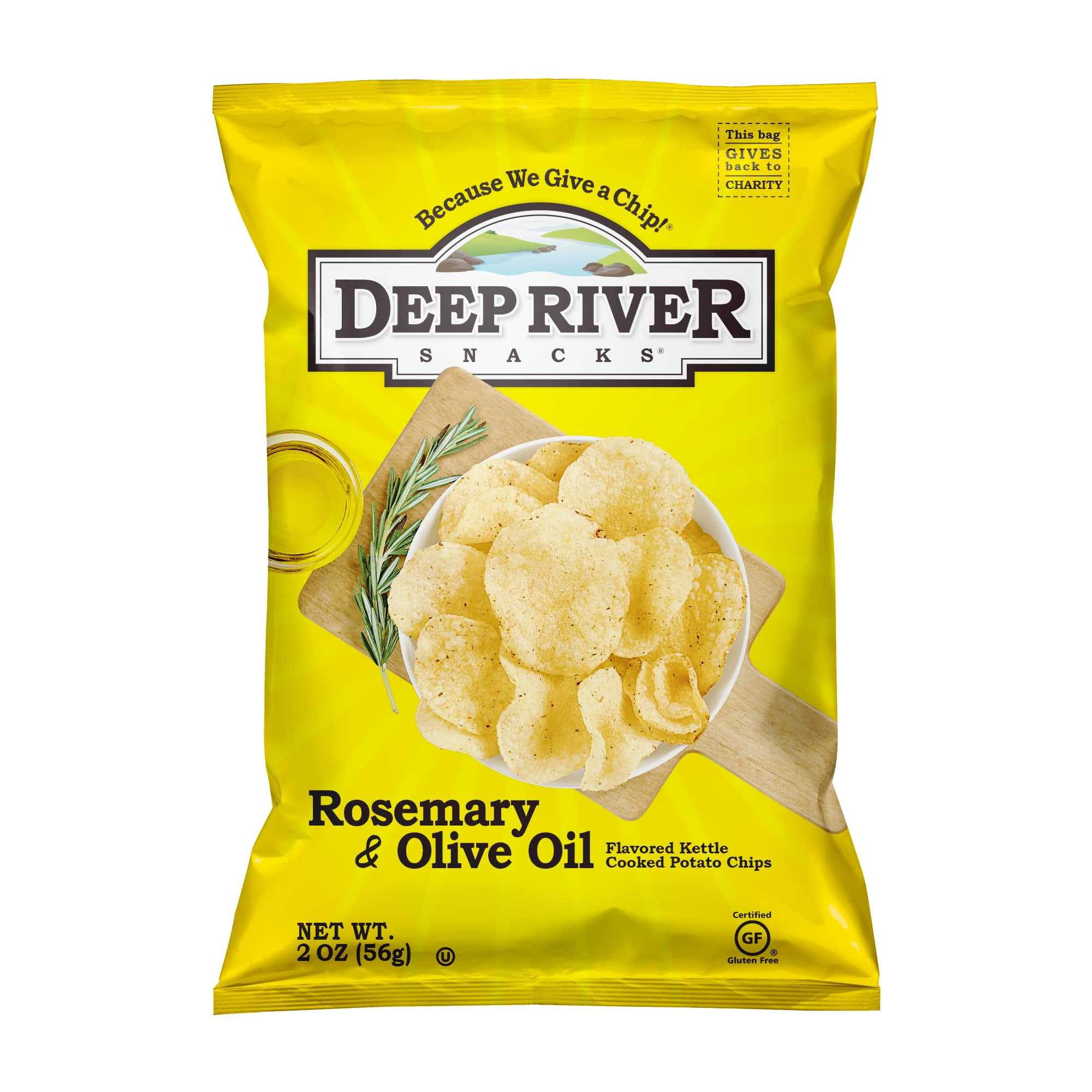 Deep River Snacks Kettle Chips, Rosemary & Olive Oil, 2-Ounce Bags ...