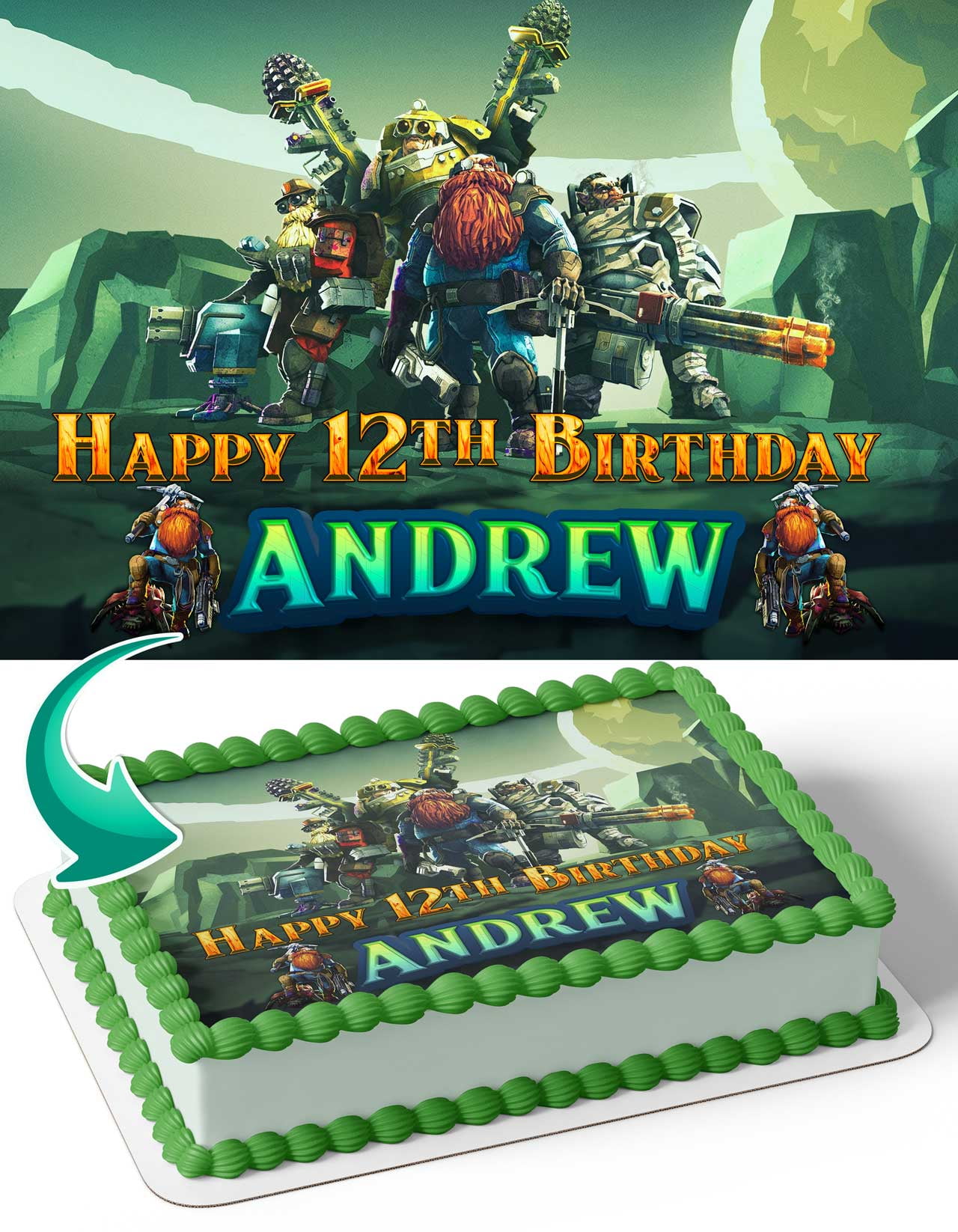 Deep Rock Galactic Edible Image Cake Topper Personalized Birthday Sheet ...
