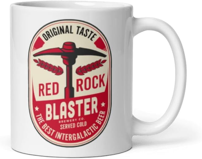 Deep Rock Galactic Red Rock Blaster Beer Label Coffee Mug, Ceramic Tea ...