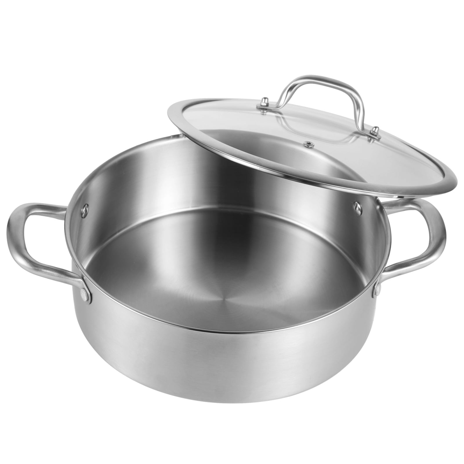Deep Saute Pan with Lid, Tri-Ply Clad Stainless Steel Pan, 11.6" Deep ...