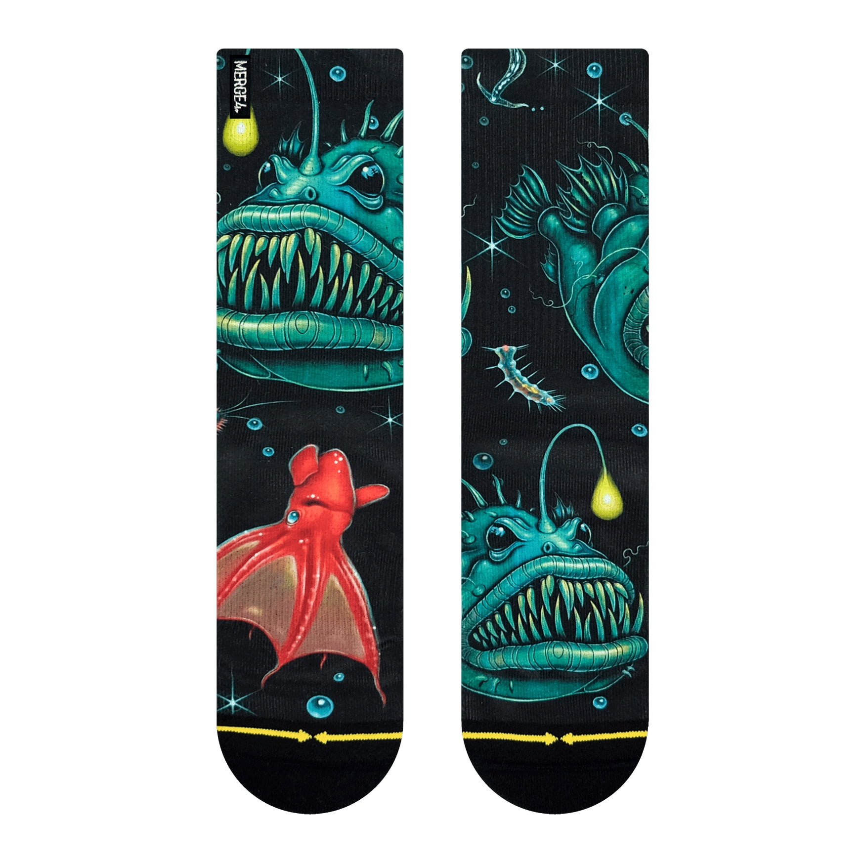 Deep Sea Angler Fish Crew Socks With Art From Umijoo - Walmart.com