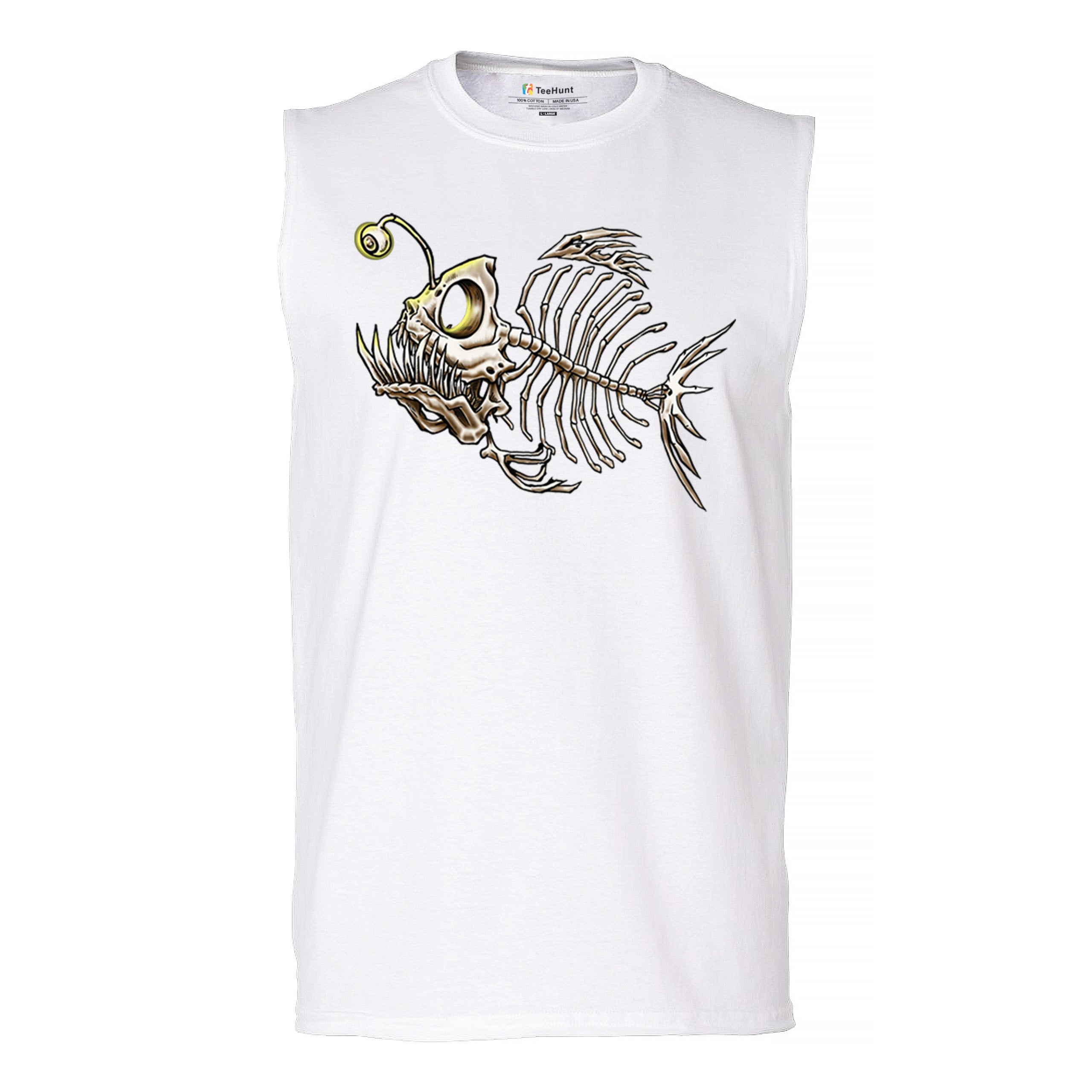 Deep Sea Angler Fish Skeleton Muscle Shirt Fishermen Fishing Lover Gift ...