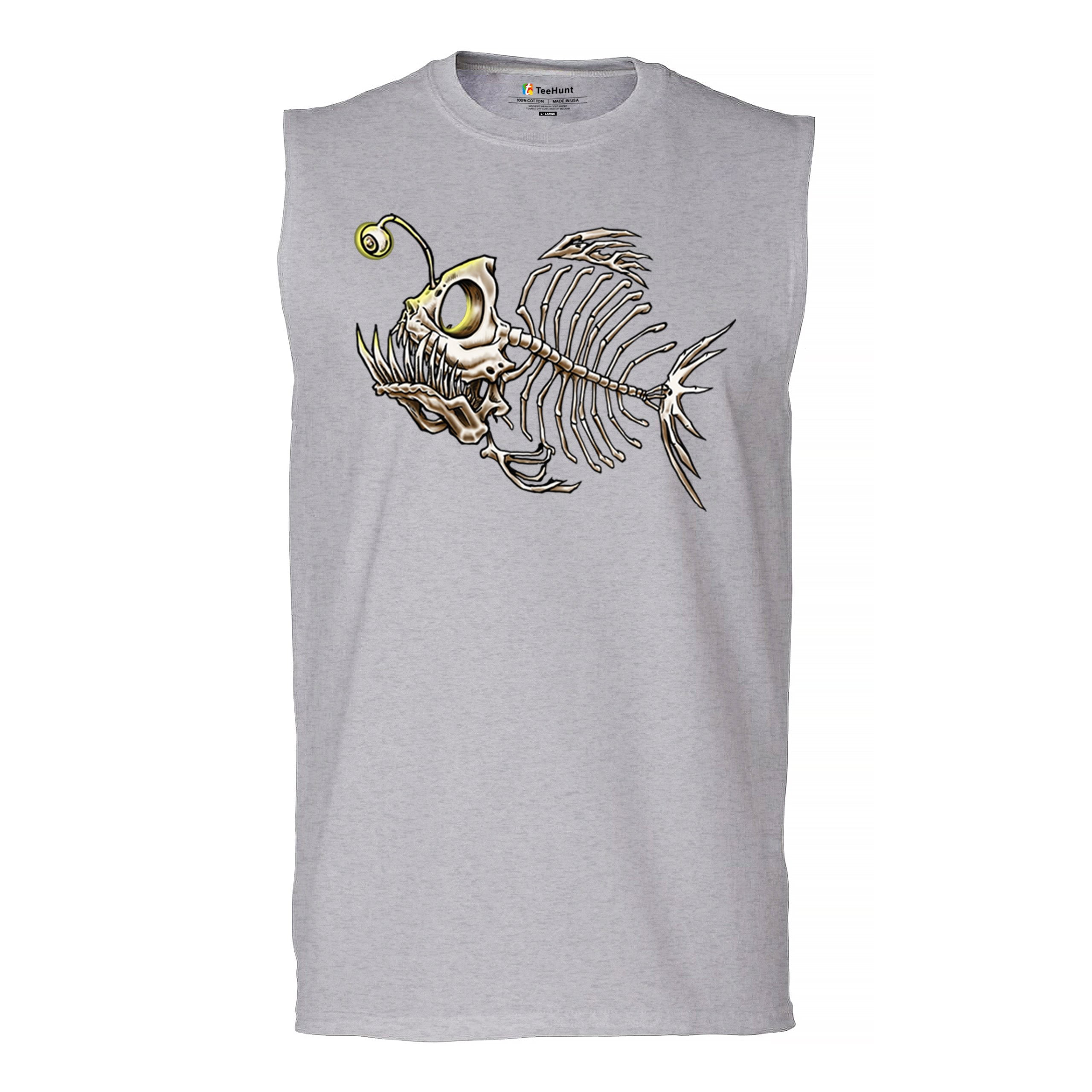 Deep Sea Angler Fish Skeleton Muscle Shirt Fishermen Fishing Lover Gift ...