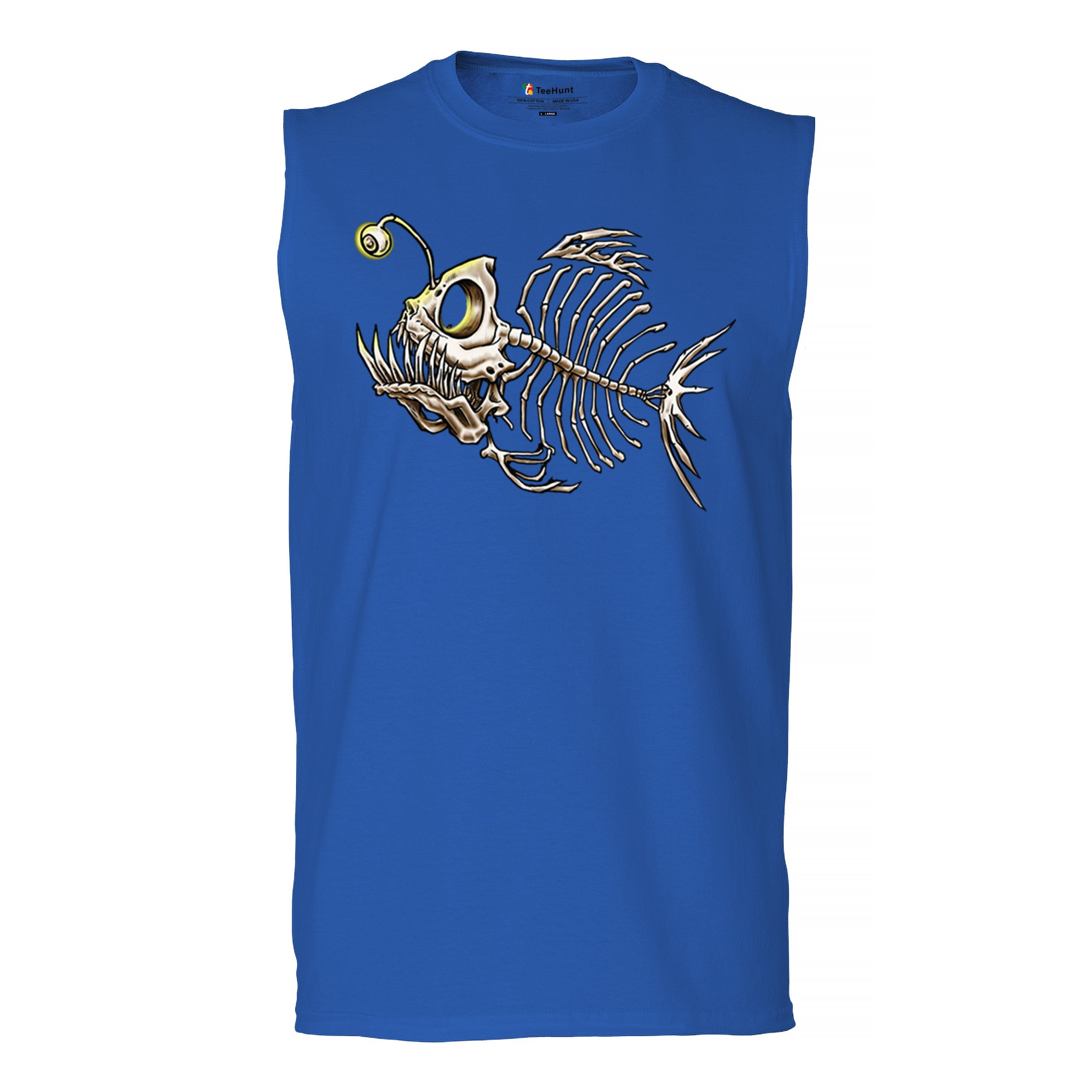 Deep Sea Angler Fish Skeleton Muscle Shirt Fishermen Fishing Lover Gift ...