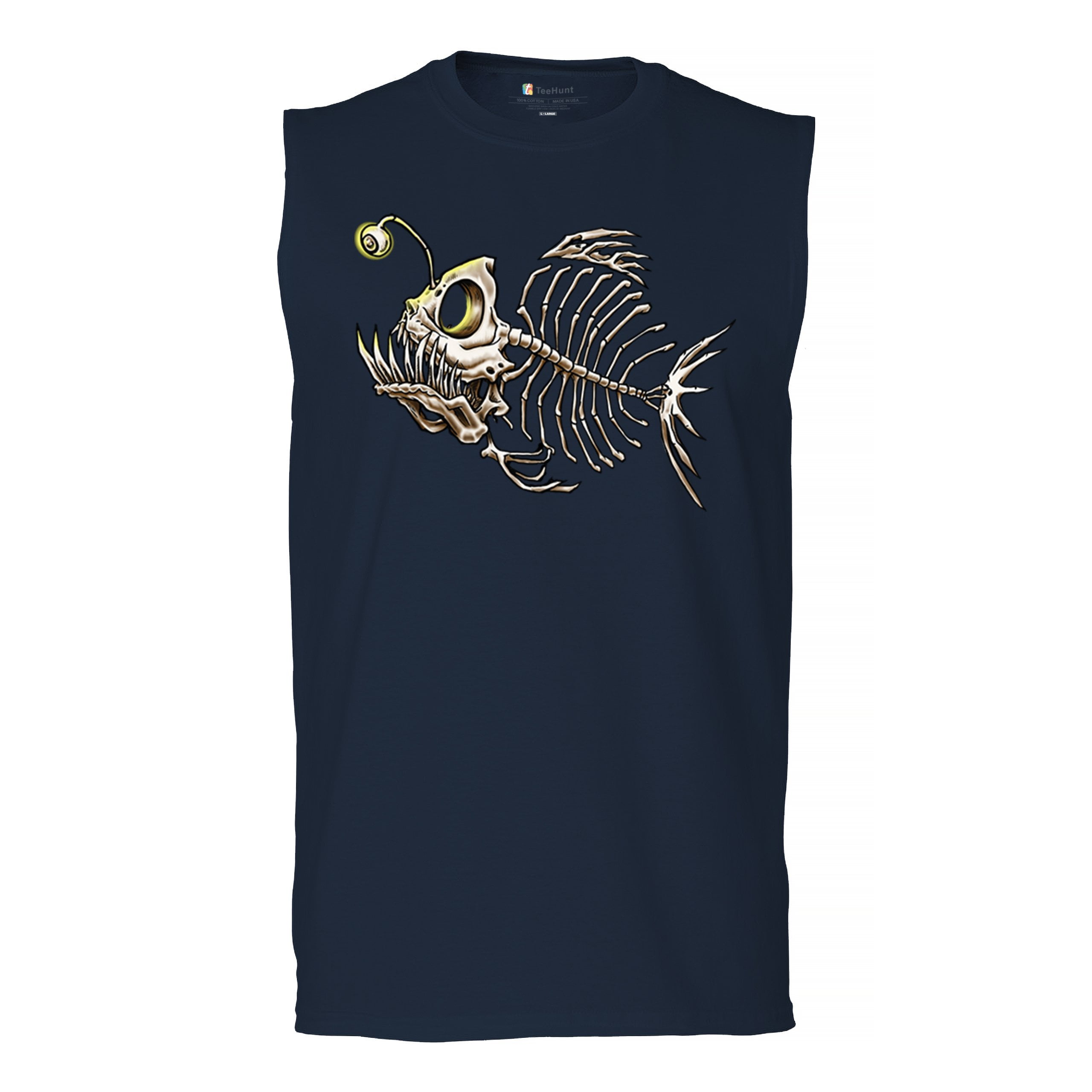 Deep Sea Angler Fish Skeleton Muscle Shirt Fishermen Fishing Lover Gift ...