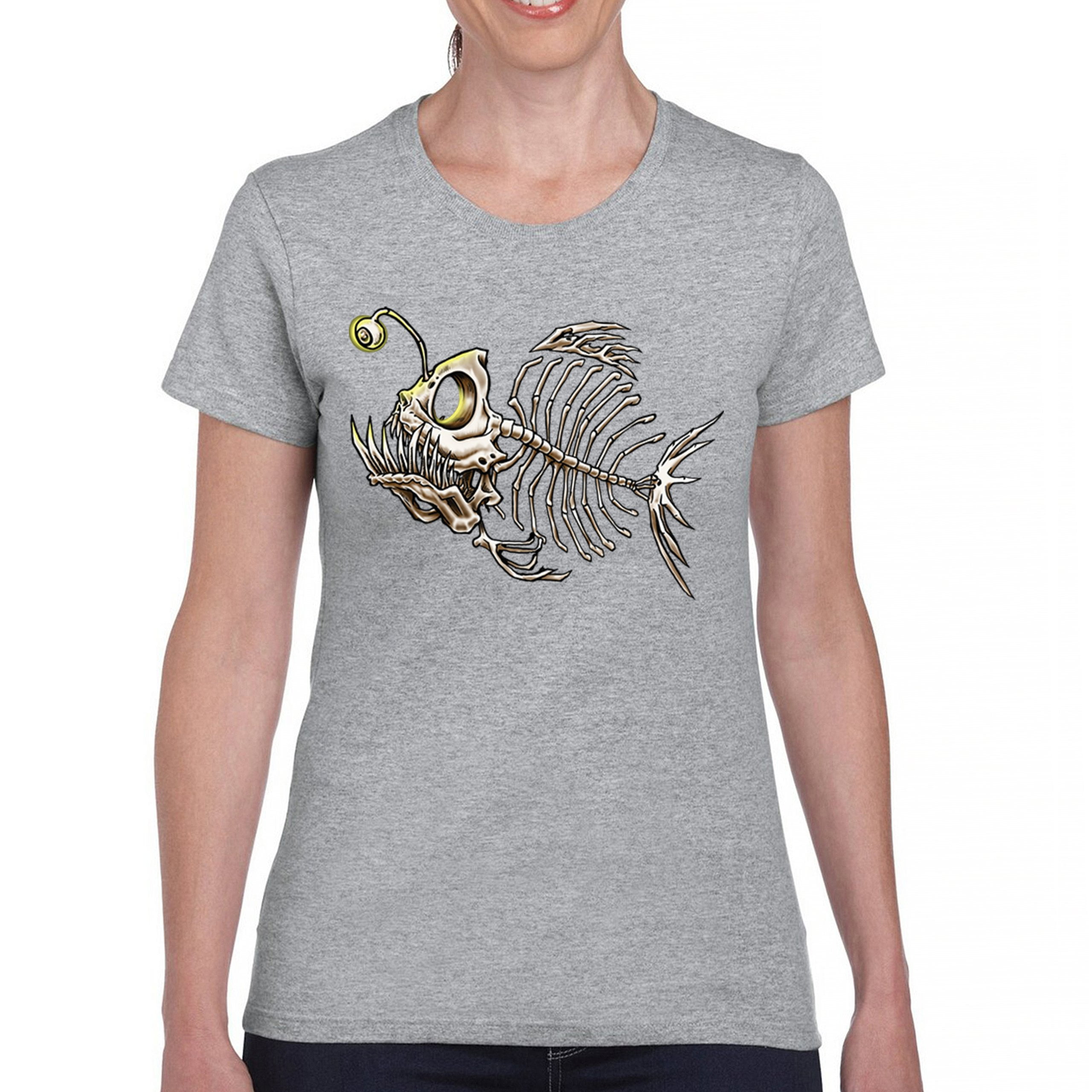 Deep Sea Angler Fish Skeleton T-Shirt Fishermen Fishing Lover Gift ...