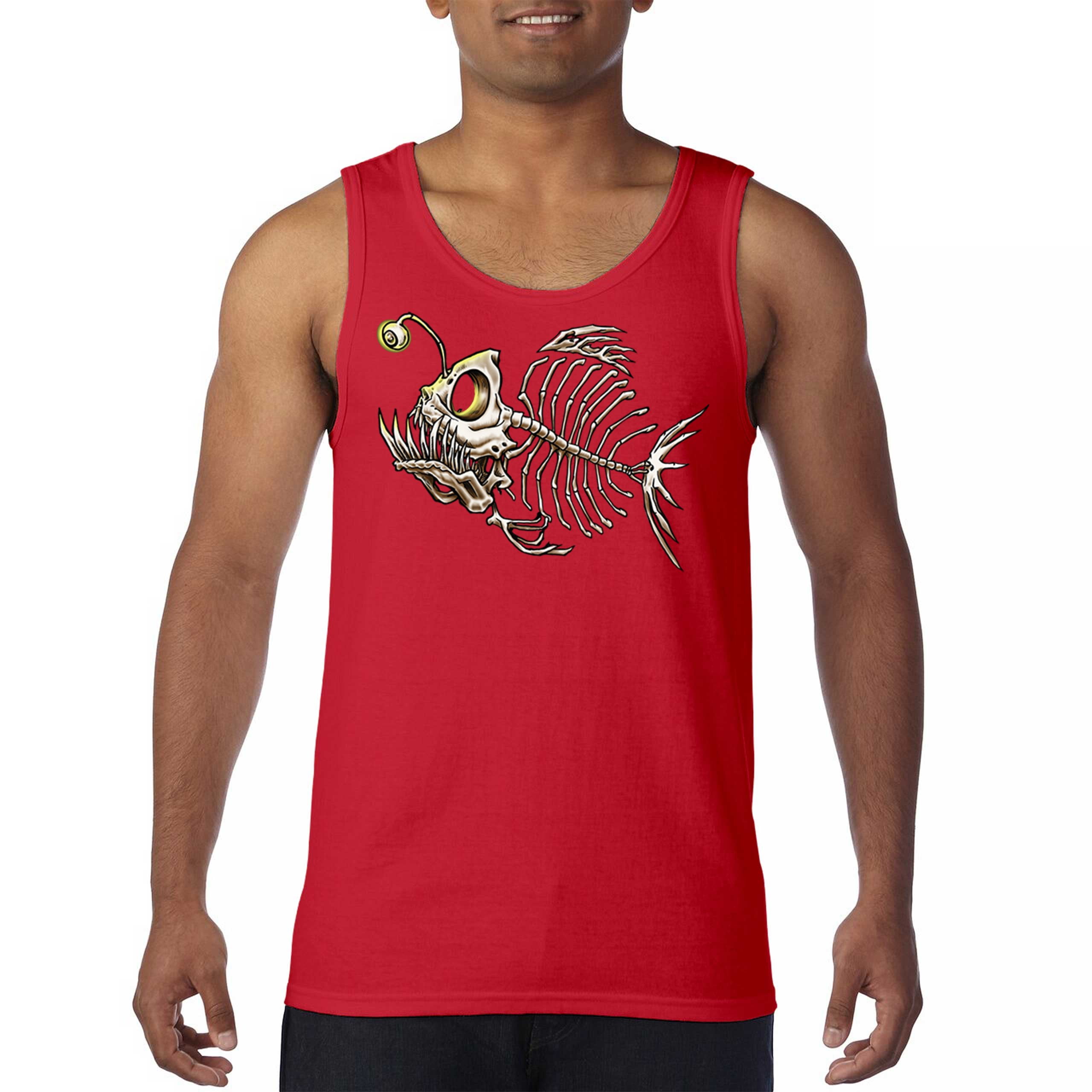 Deep Sea Angler Fish Skeleton Tank Top Fishermen Fishing Lover Gift ...
