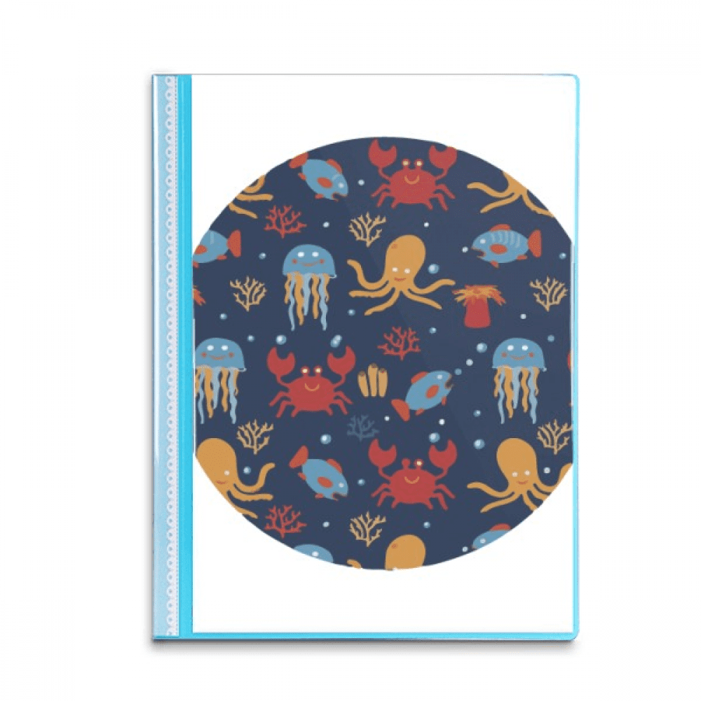 Deep Sea Cuttlefish Jellyfish Crab Book Sheet Protectors Portfolio ...