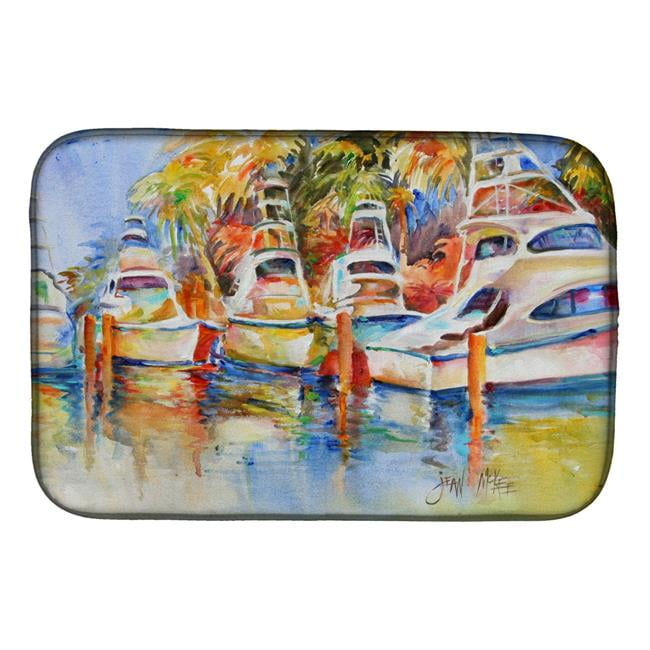 Deep Sea Fishing Boats at the Dock Dish Drying Mat - Walmart.com