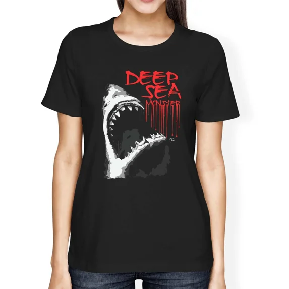 Deep Sea Monster Great White Shark Art Bold Ocean Creature Graphic ...