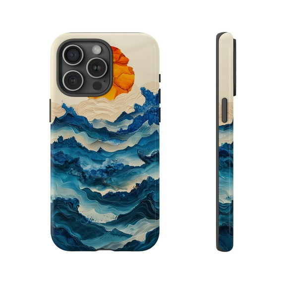 Deep Sea Ocean Turbulent Waves Sunset Art Phone Case with iPhone 17 to ...