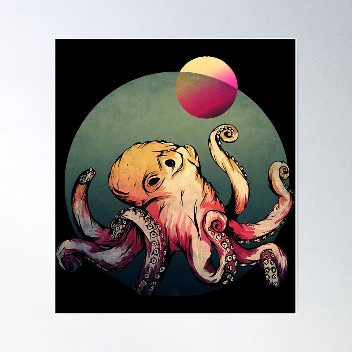Deep Sea Octopus Poster Wall Art, Modern Wall Decor For Living Room ...
