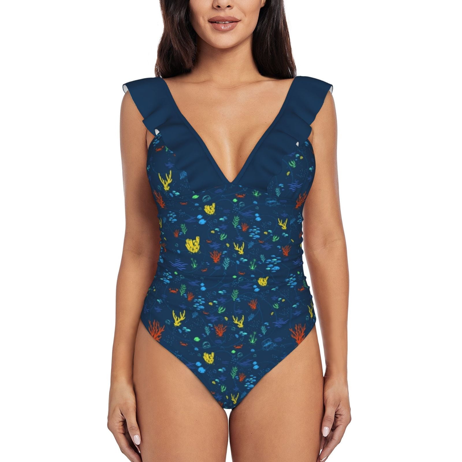 Deep Sea One Piece Swimsuit Black Mesh Swimwear Sexy Classic Backless