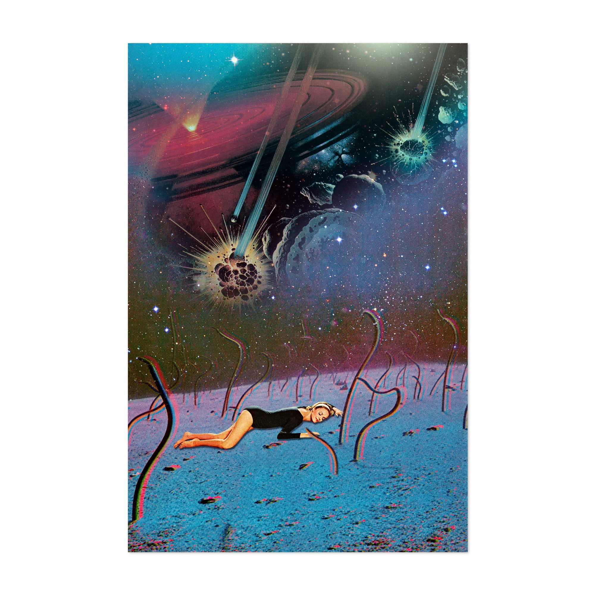 Deep Sleep - Hawaii Collage Surrealism Psychedelic Modern Art Space ...