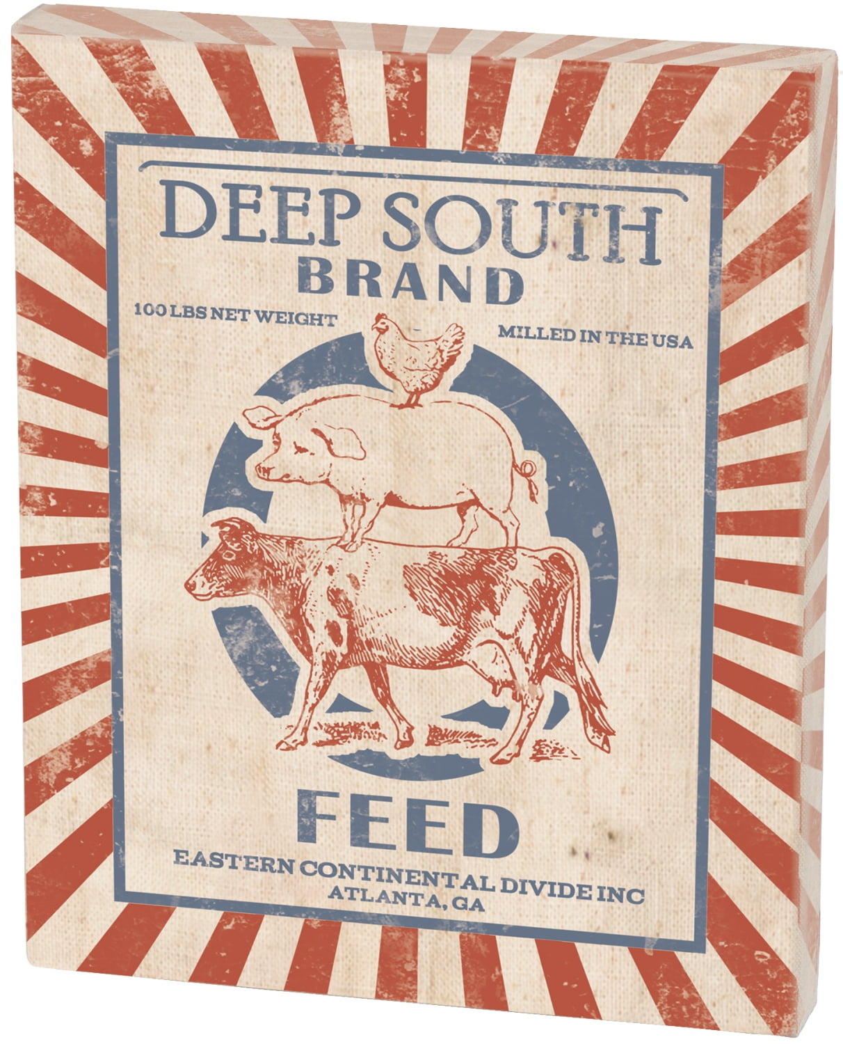 Deep South Brand Feed Farm Animals Canvas Box Sign 10 Inches - Walmart.com