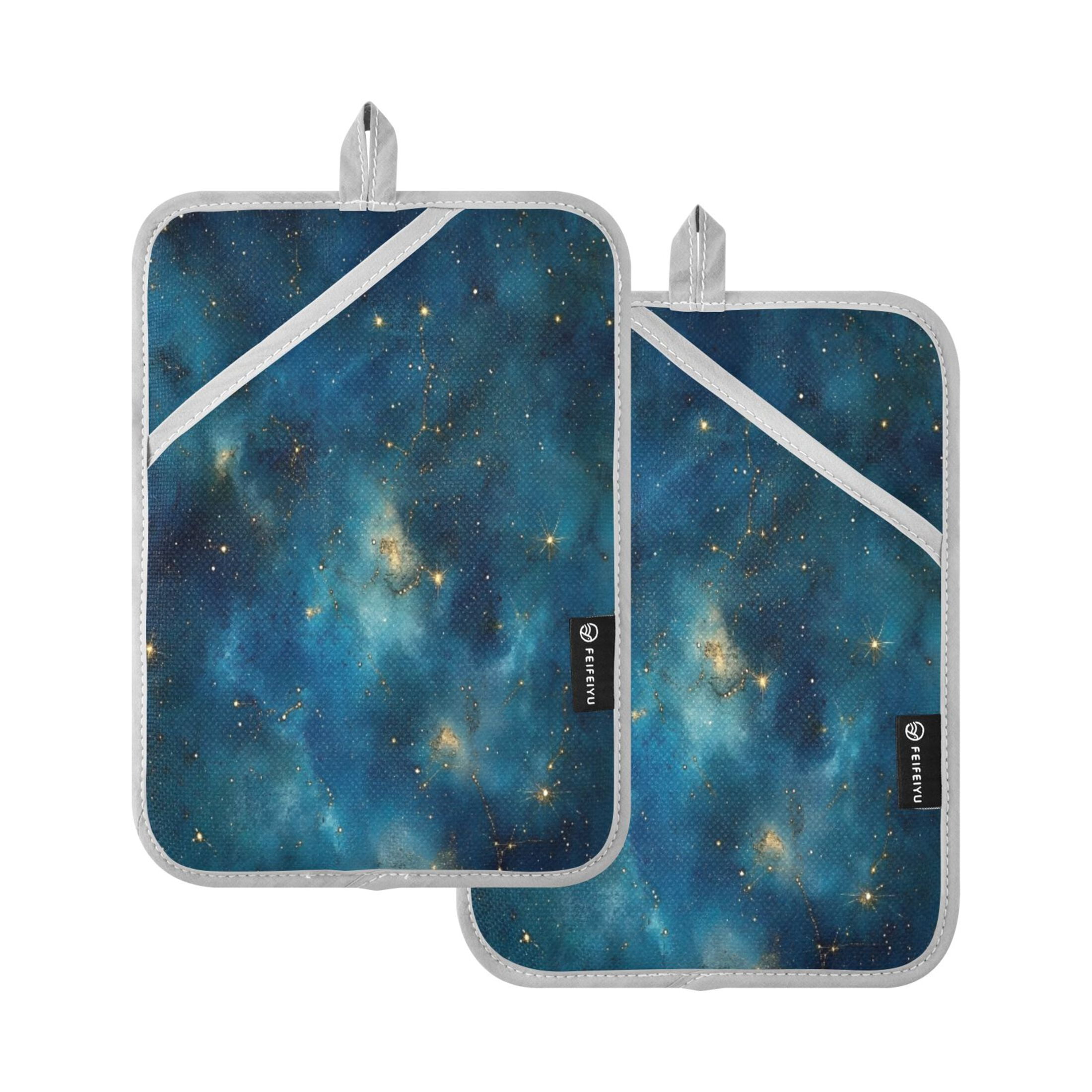 Deep Space Nebula Pot Holder Set 2 Piece Non-Slip Oven Hot Pads Heat ...