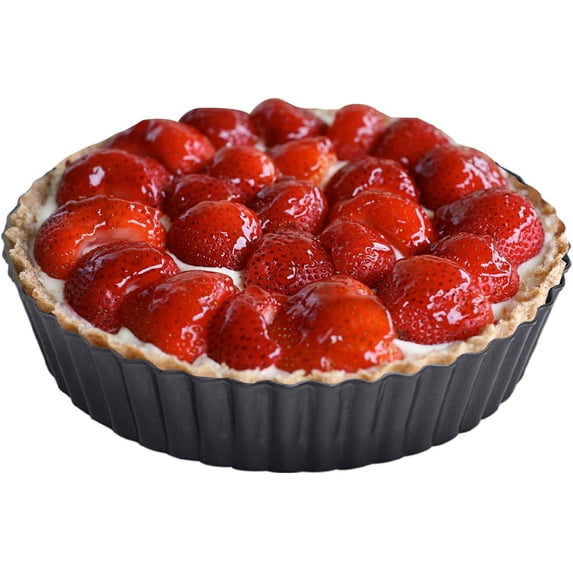 Deep Tart Pan, 9.5 x 2.2 Inches Non-Stick Tall Tart Pan Bottom Can Be ...