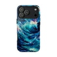 Deep Teal Blue Waves Abstract Ocean Movement Phone Case 17 16 15 14 13 ...