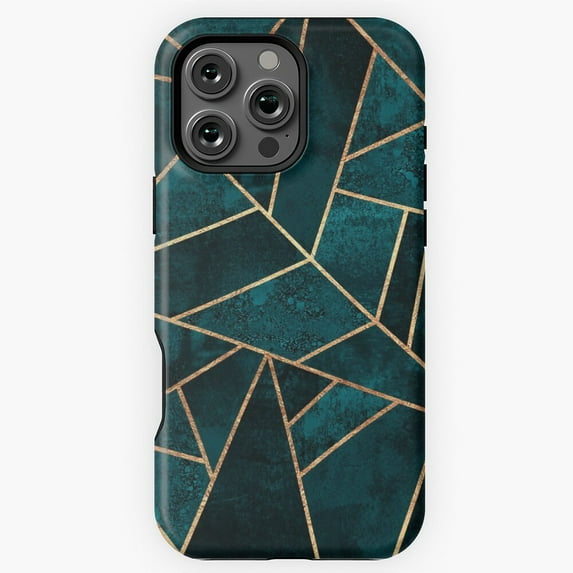 Deep Teal Stone Texture iPhone Case 17 16 15 14 13 12 11 Pro Max ...