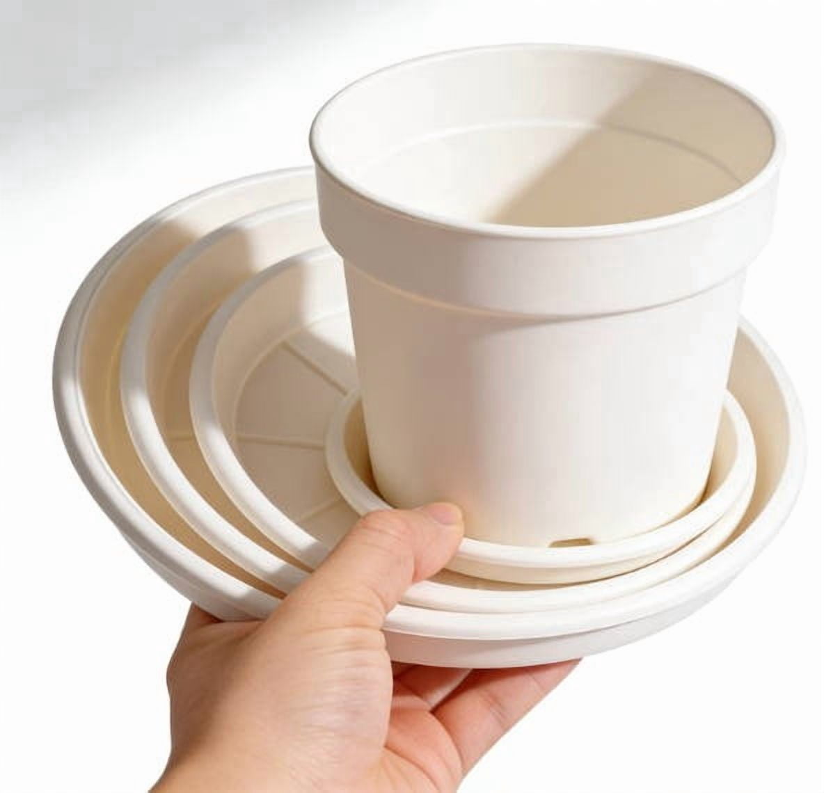 Deep Thickened Plastic Saucers, Round Flower Pot Trays for Indoor ...