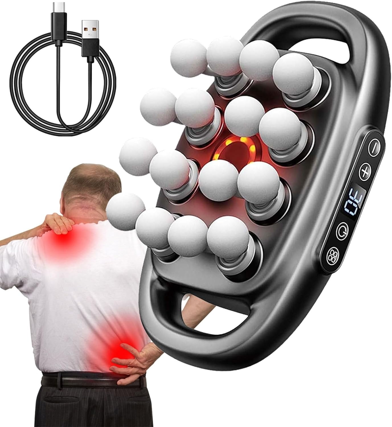 Deep Tissue Percussion Massager with 16 Massages Heads,16-Drive 8-Head ...