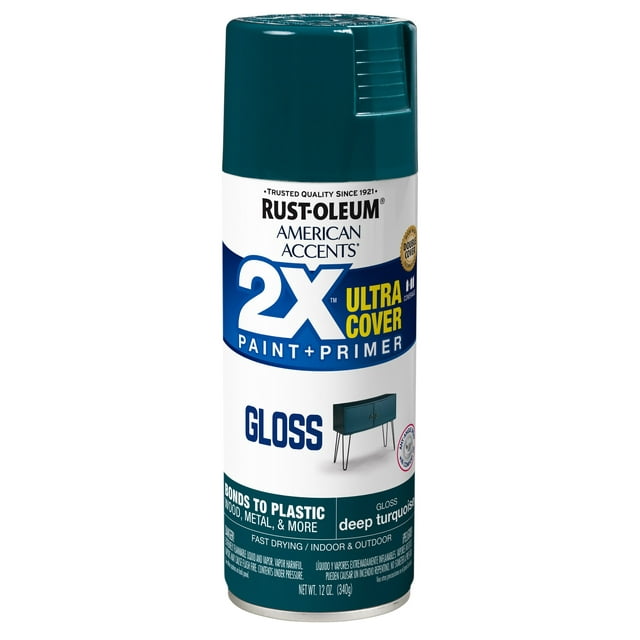 Deep Turquoise, Rust-Oleum American Accents 2X Ultra Cover Gloss Spray ...
