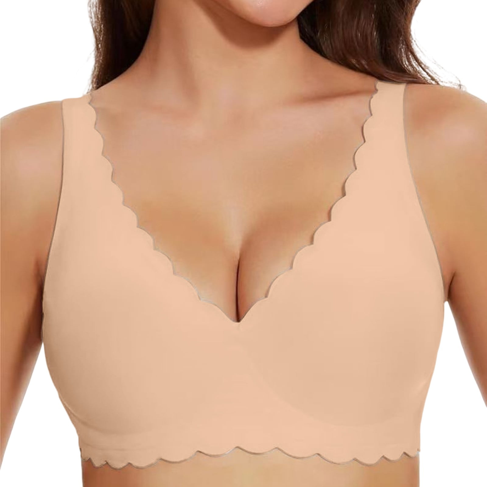 Deep V Bra, Audhol Women Deep V No Jelly Underwear Thin and Large Chest Comfortable Large Size ...