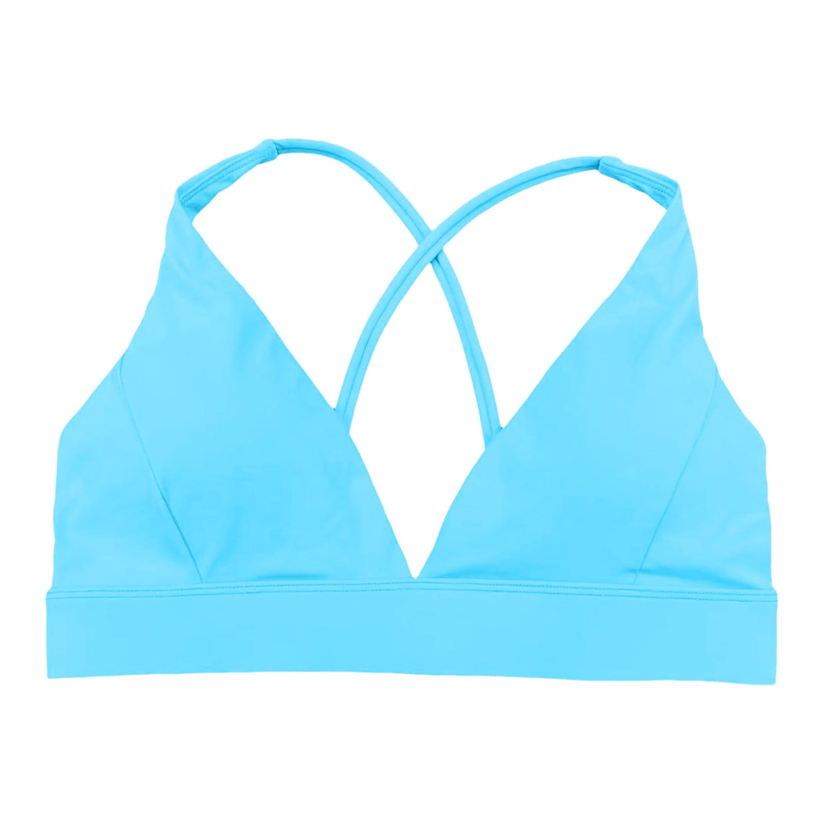 Deep V Neck Sports Bras For Women Strap Padded Bra Sexy Wireless Yoga ...