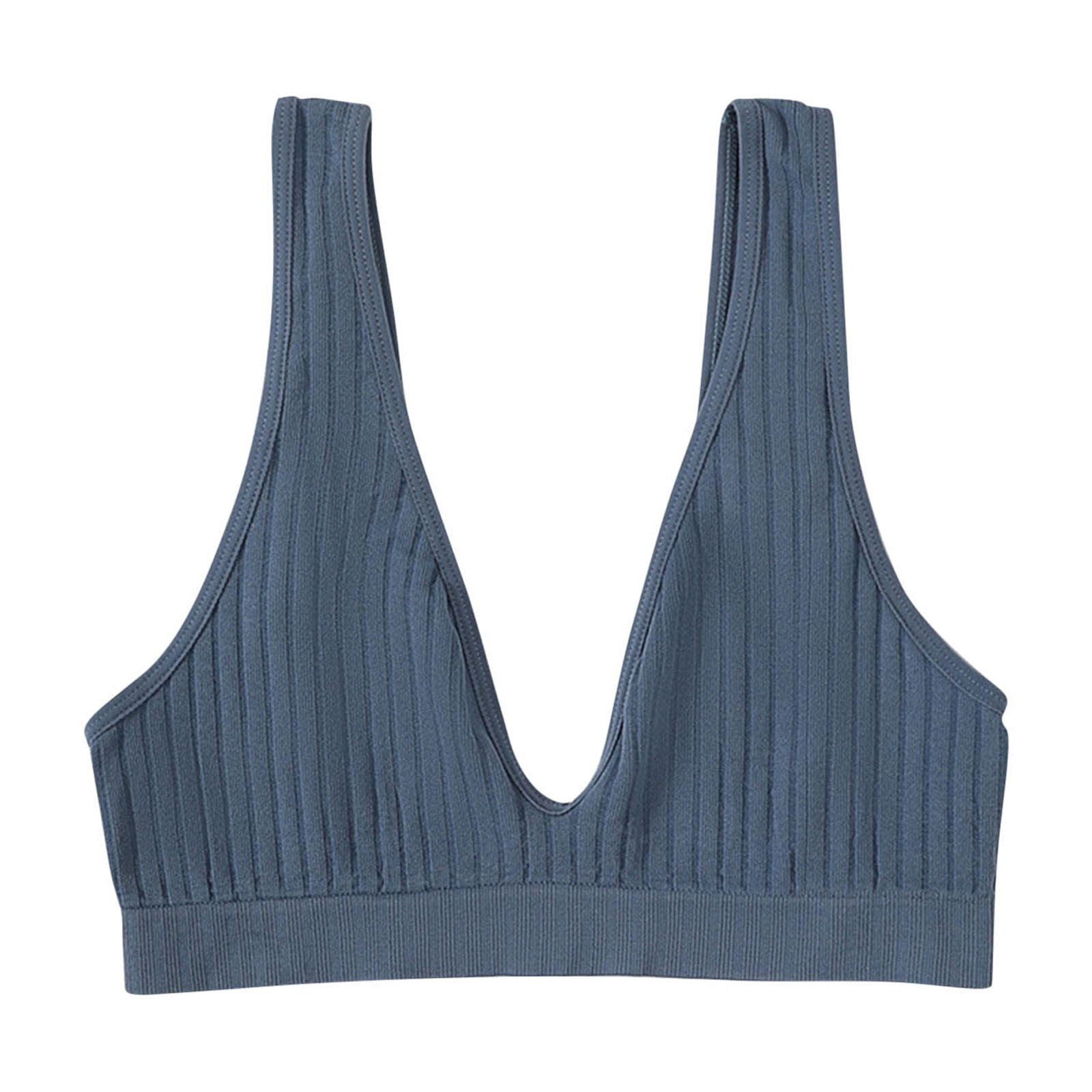 Deep V-Neck Sports Bras for Women - Sexy Sleeveless Padded Wireless ...