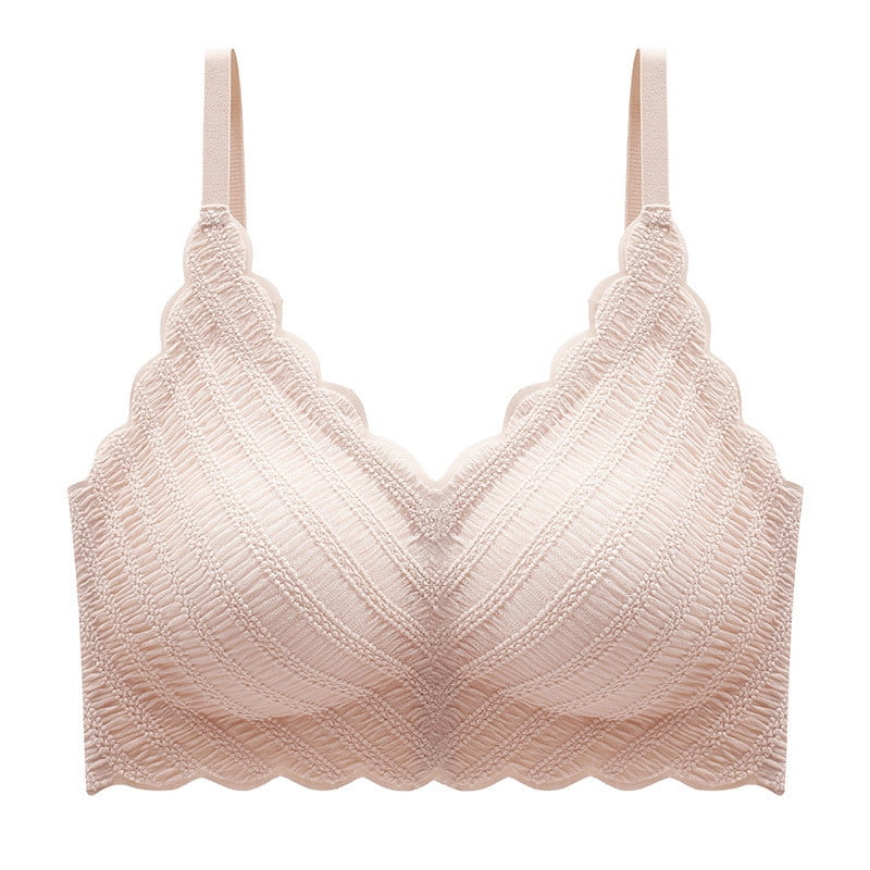 Deep V Wireless Bras for Women No Underwire Push up Bra Full Cup ...