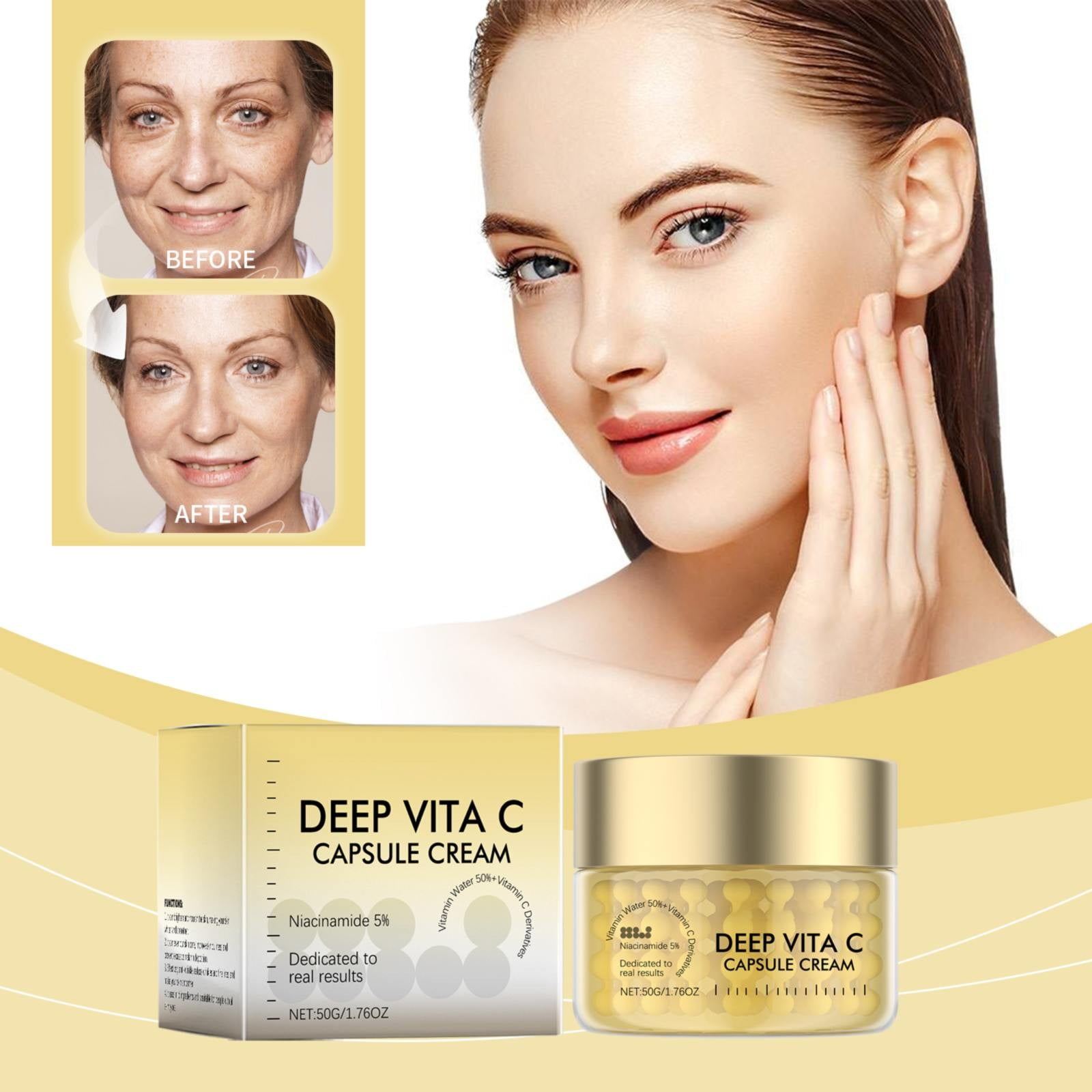 Deep Vita C Capsule Cream,Medicube Deep Vitamin C Golden Capsule ...