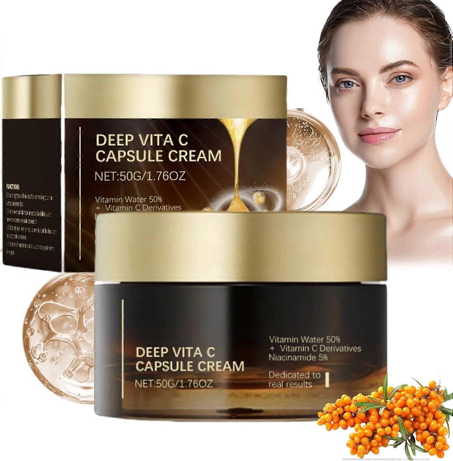 Deep Vitamin C Capsule Cream, Anti-wrinkles Vitamin C Capsule Facial ...