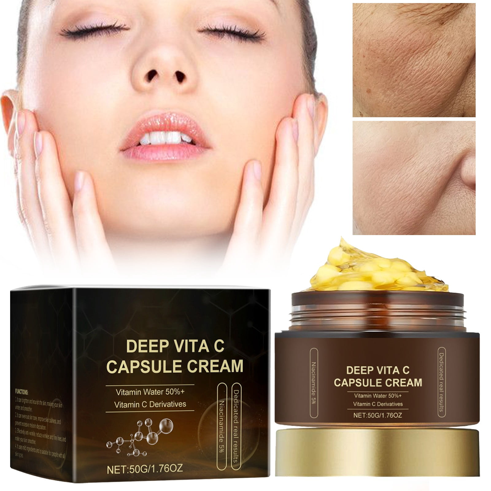 Deep Vitamin C Golden Capsule Face Moisturizer - Liposome Capsules For ...