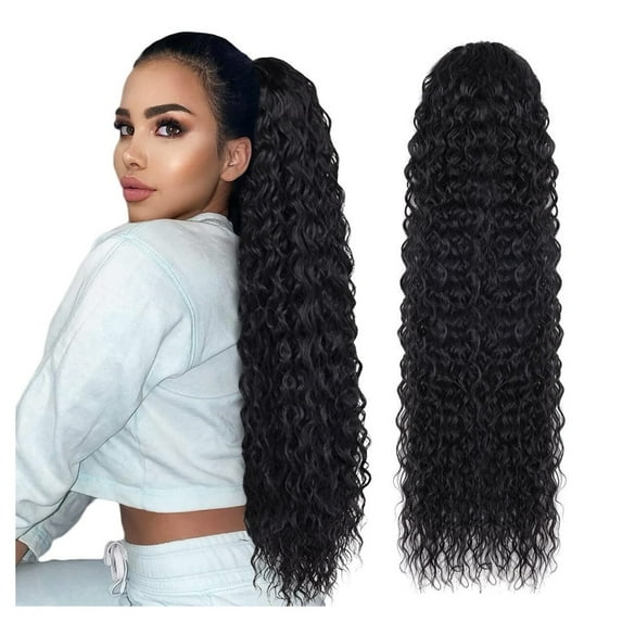 Deep Water Wave Drawstring Ponytail Hair Extensions Pony tail Brazilian ...