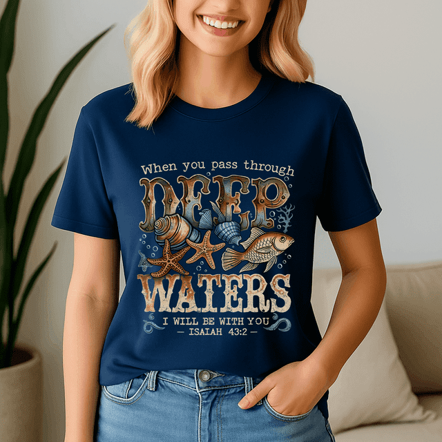 Deep Waters Isaiah Bible Ocean Fish Scene, Christian Ocean Shirt ...