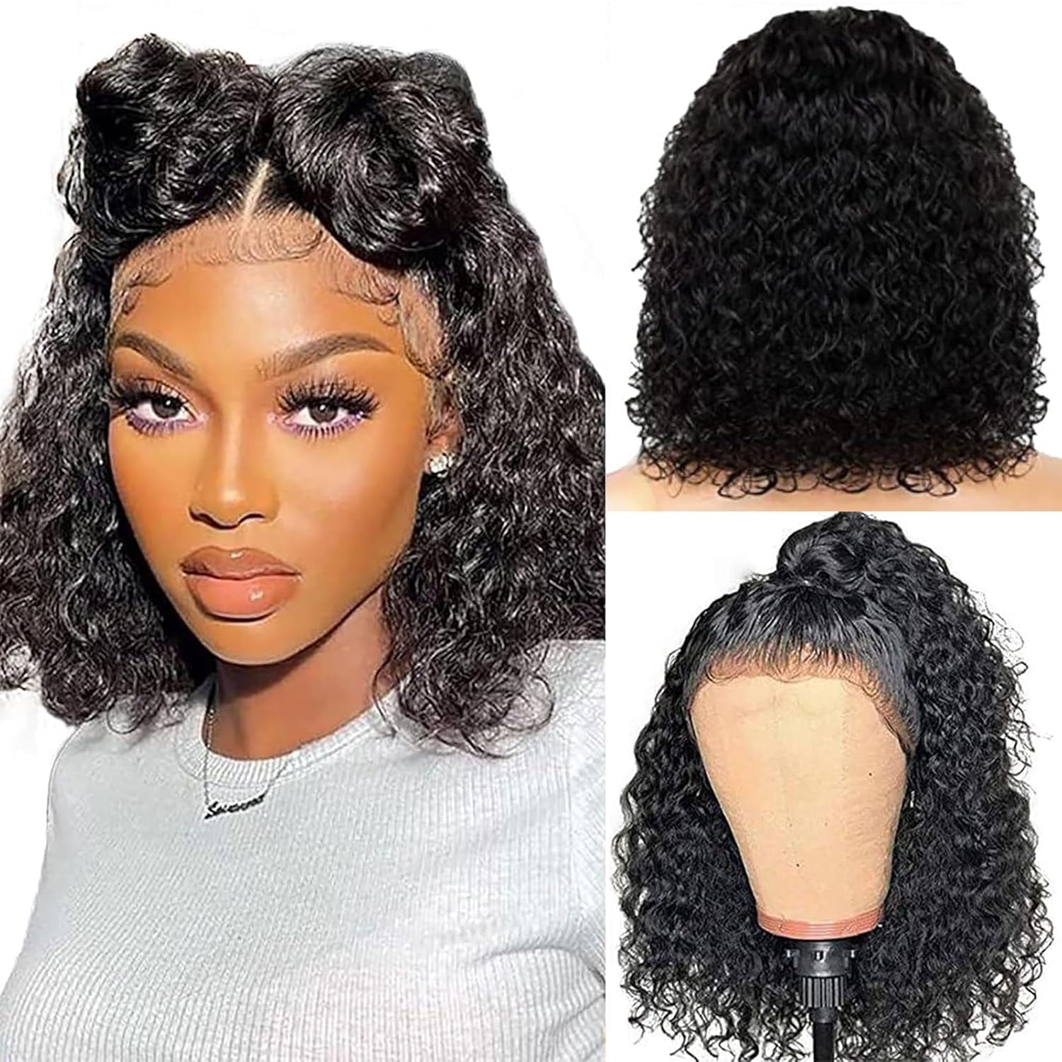 Lucktwo Deep Wave, Lace Front, HD Transparent Lace Bob Wig, Black ...