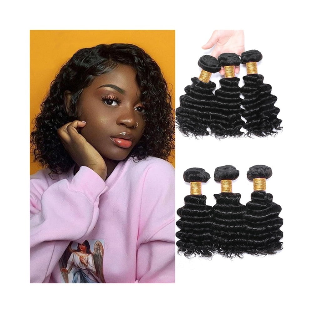 Deep Wave Bundles 10-18inch Brazilian Human Hair Weave Bundles Remy ...