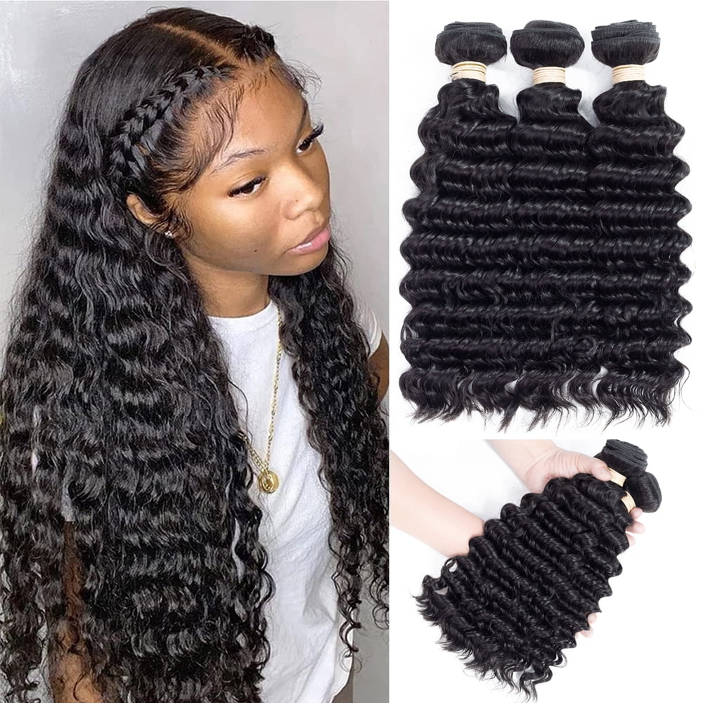 Deep Wave Bundles Human Hair Bundles Brazilian Bundles Deep Wave 12”14 ...